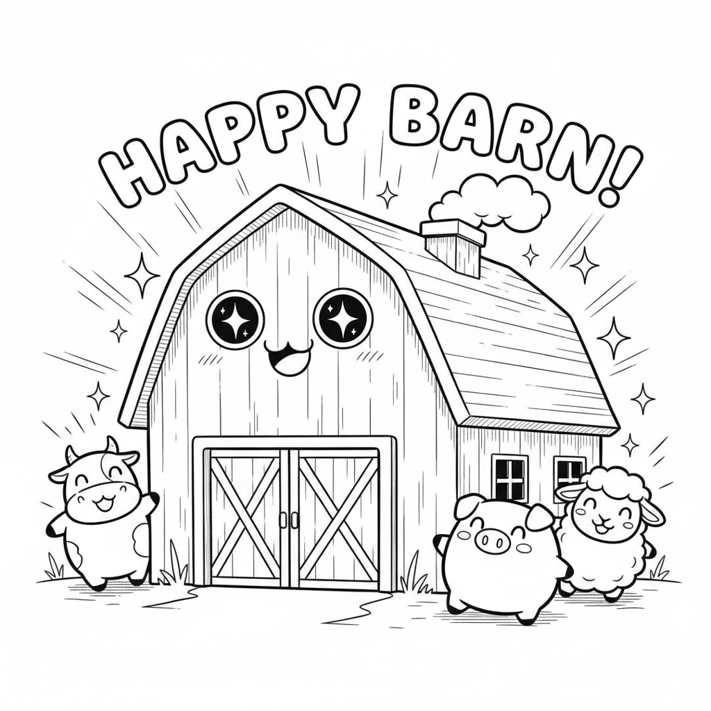 how to draw a barn. Activities for Kids.
