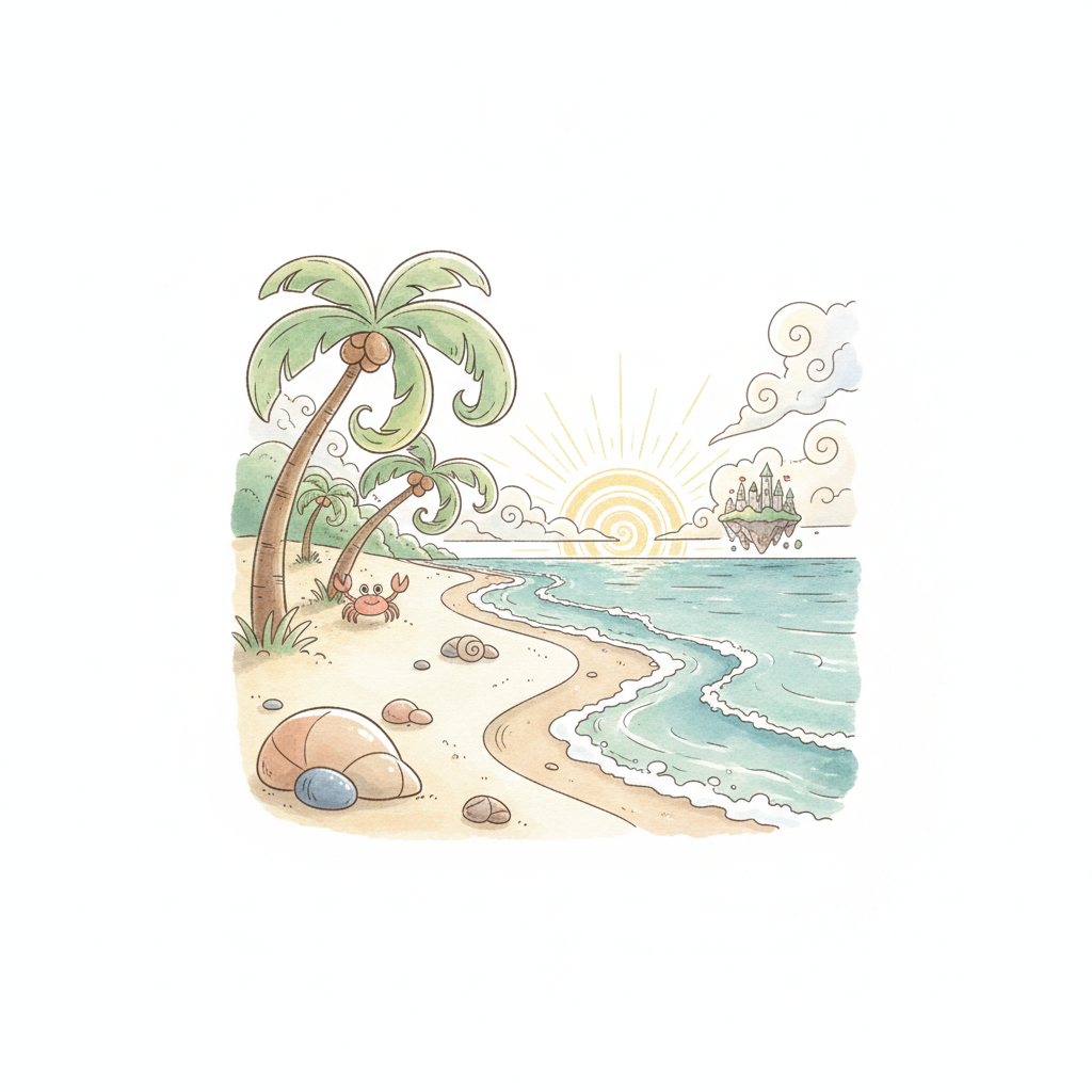 How To Draw A Beach In 6 Steps With Picsarts Step By Step