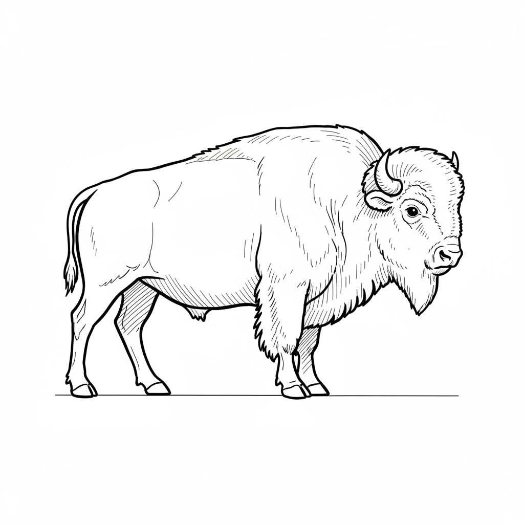 how to draw a bison. Activities for Kids.