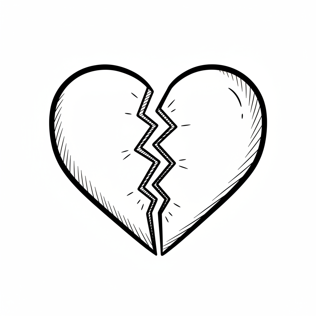 how to draw a broken heart. Activities for Kids.