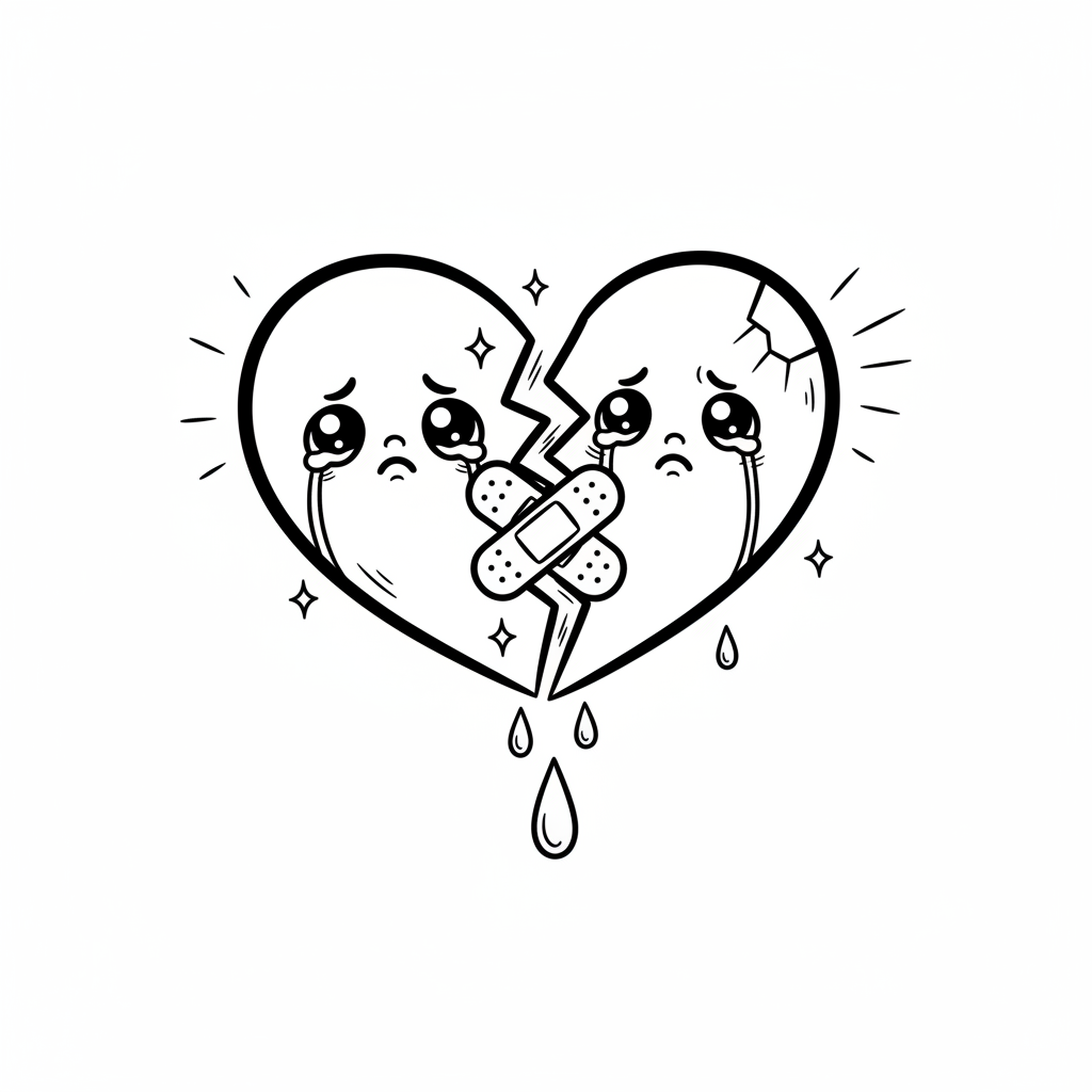 how to draw a broken heart. Activities for Kids.