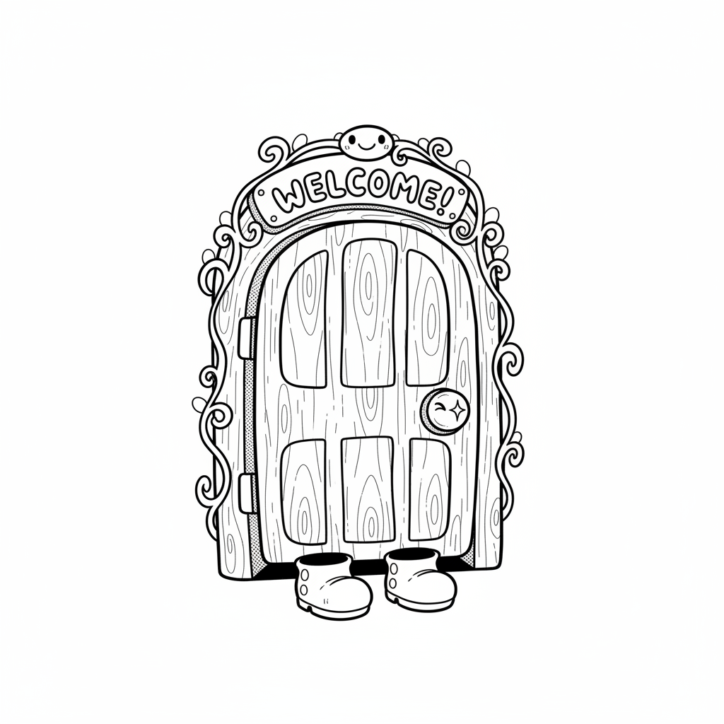 how to draw a door. Activities for Kids.