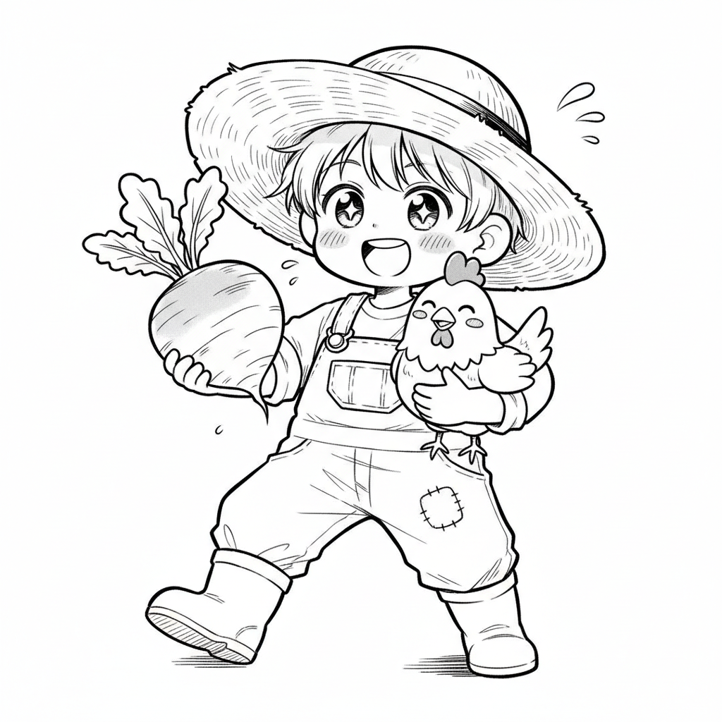 how to draw a farmer. Activities for Kids.