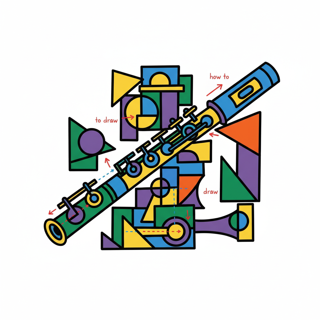 How To Draw Flute Drawing Of Flute Music Instrument Lip Plate In Color