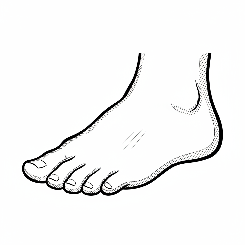 how to draw a foot. Activities for Kids.