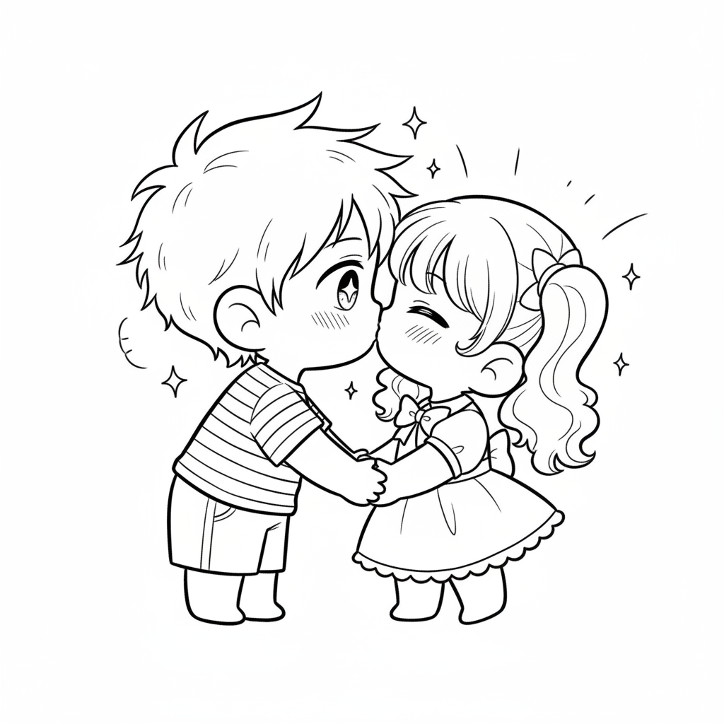 how to draw a kiss. Activities for Kids.
