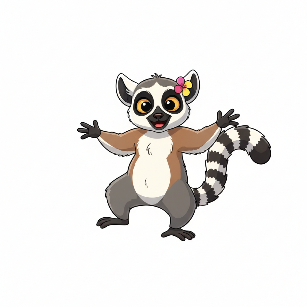 How To Draw A Cute Cartoon Lemur Kawaii Chibi With Easy Step By