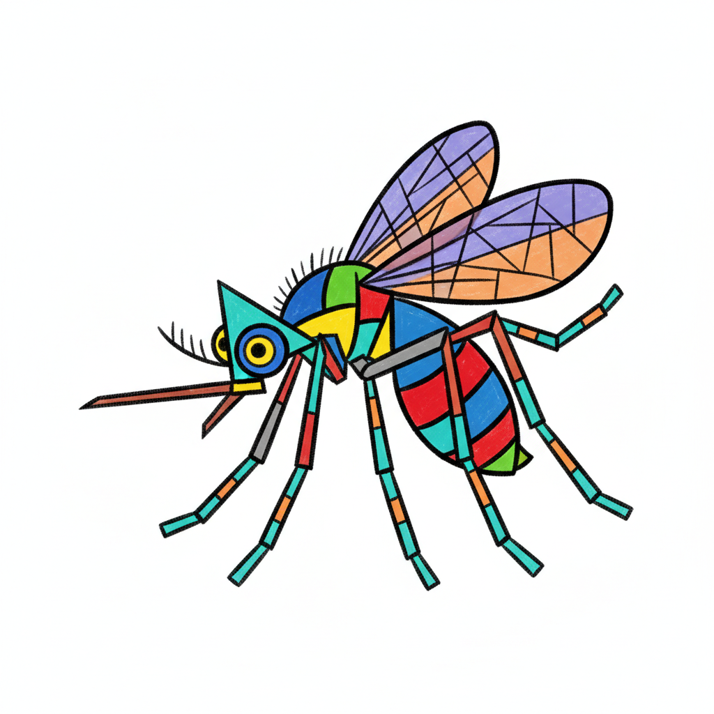 Mosquito Drawing Easy With Colour