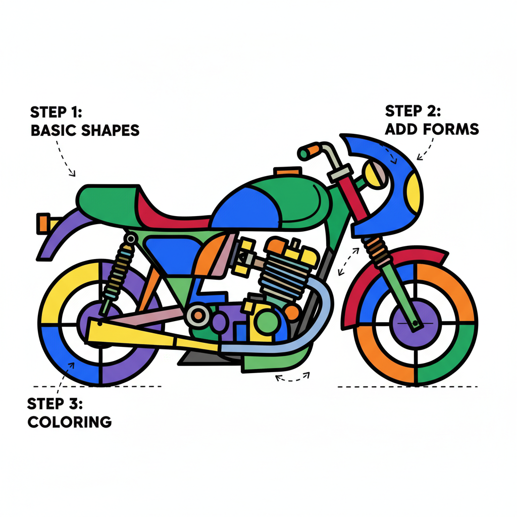 4 Ways To Draw A Motorcycle Wikihow