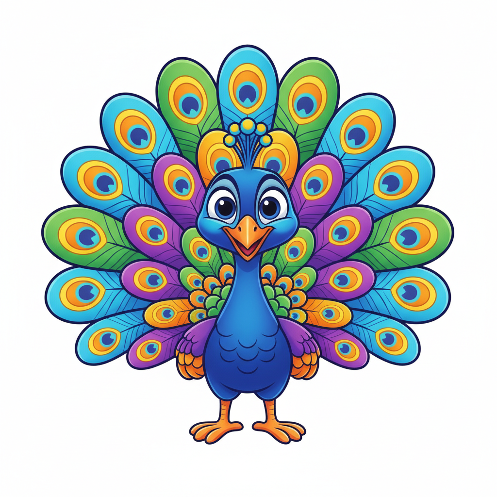 how to draw a peacock. Activities for Kids.