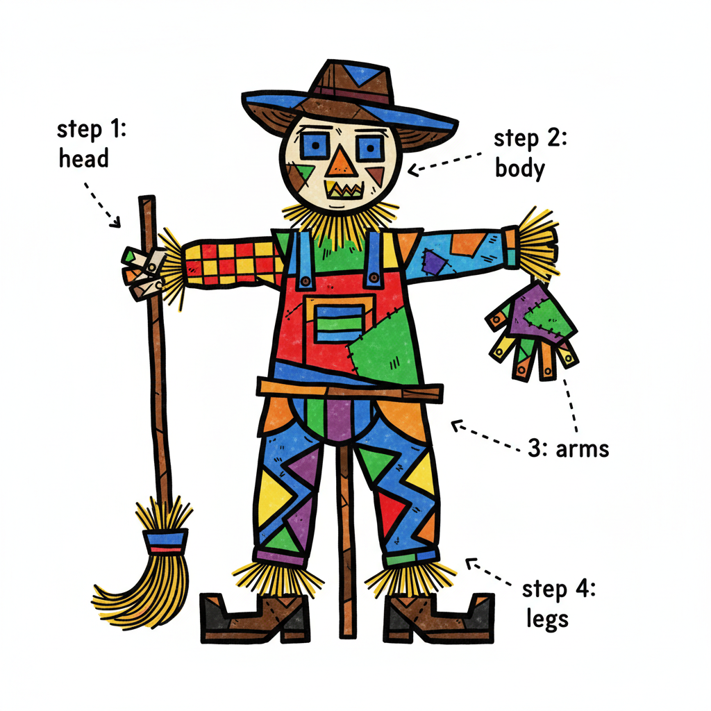 How To Draw A Scarecrow Lesson 12 Art For Kids
