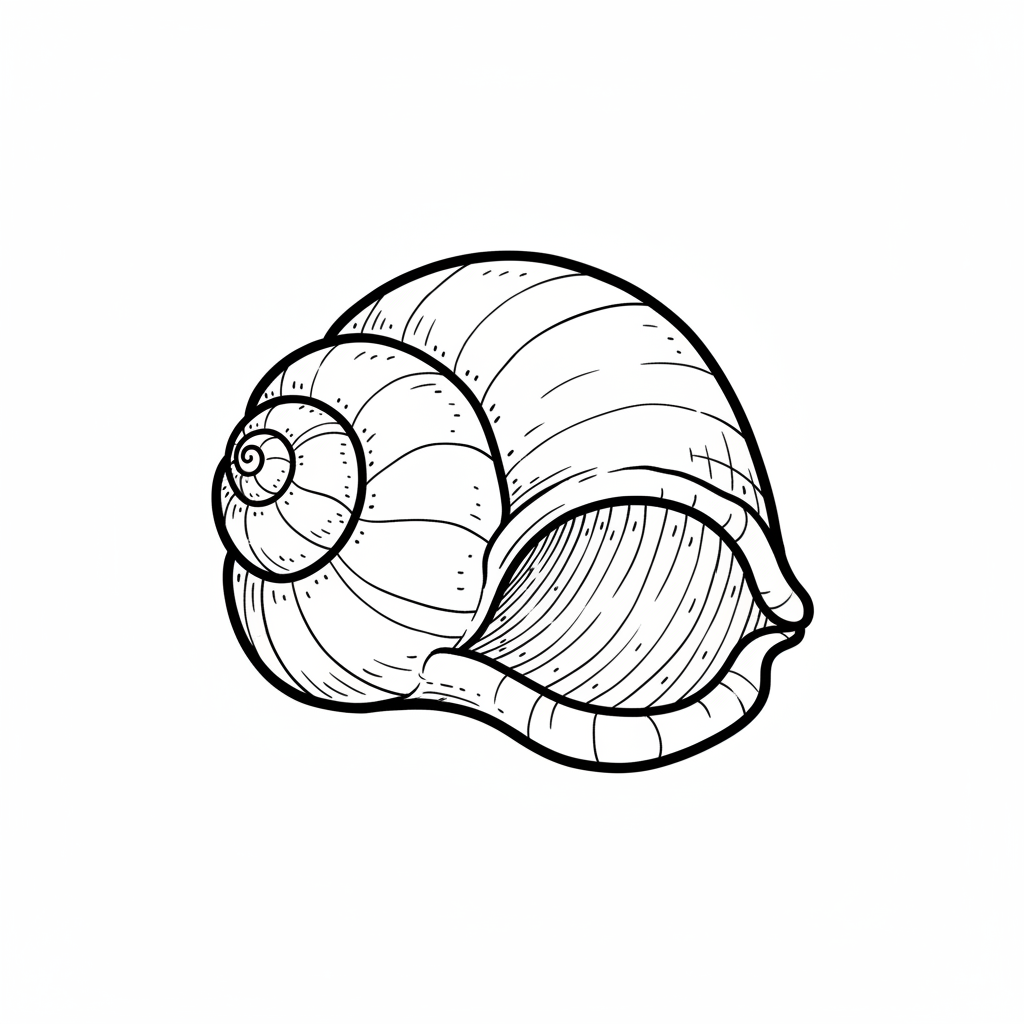 how to draw a sea shell. Activities for Kids.