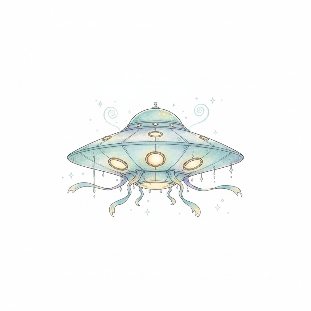 How to draw a UFO. Activities for Kids.