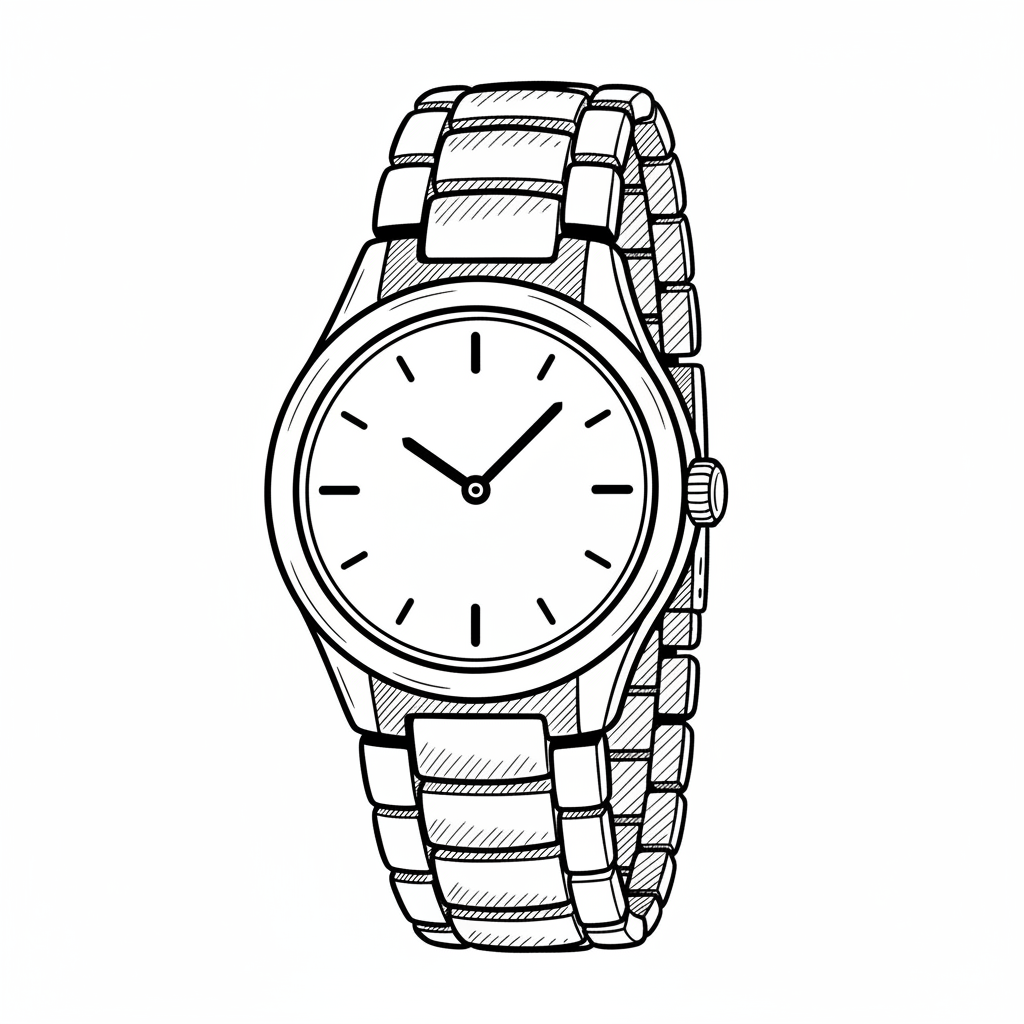 Clock And Watch Set Clock Drawings How To Draw Hands Watch Drawing