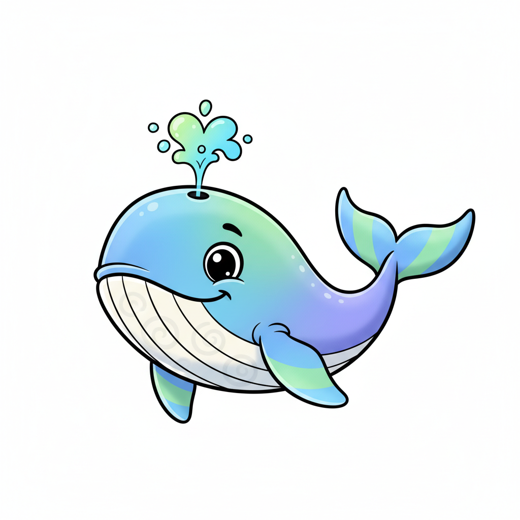 how to draw a whale. Activities for Kids.