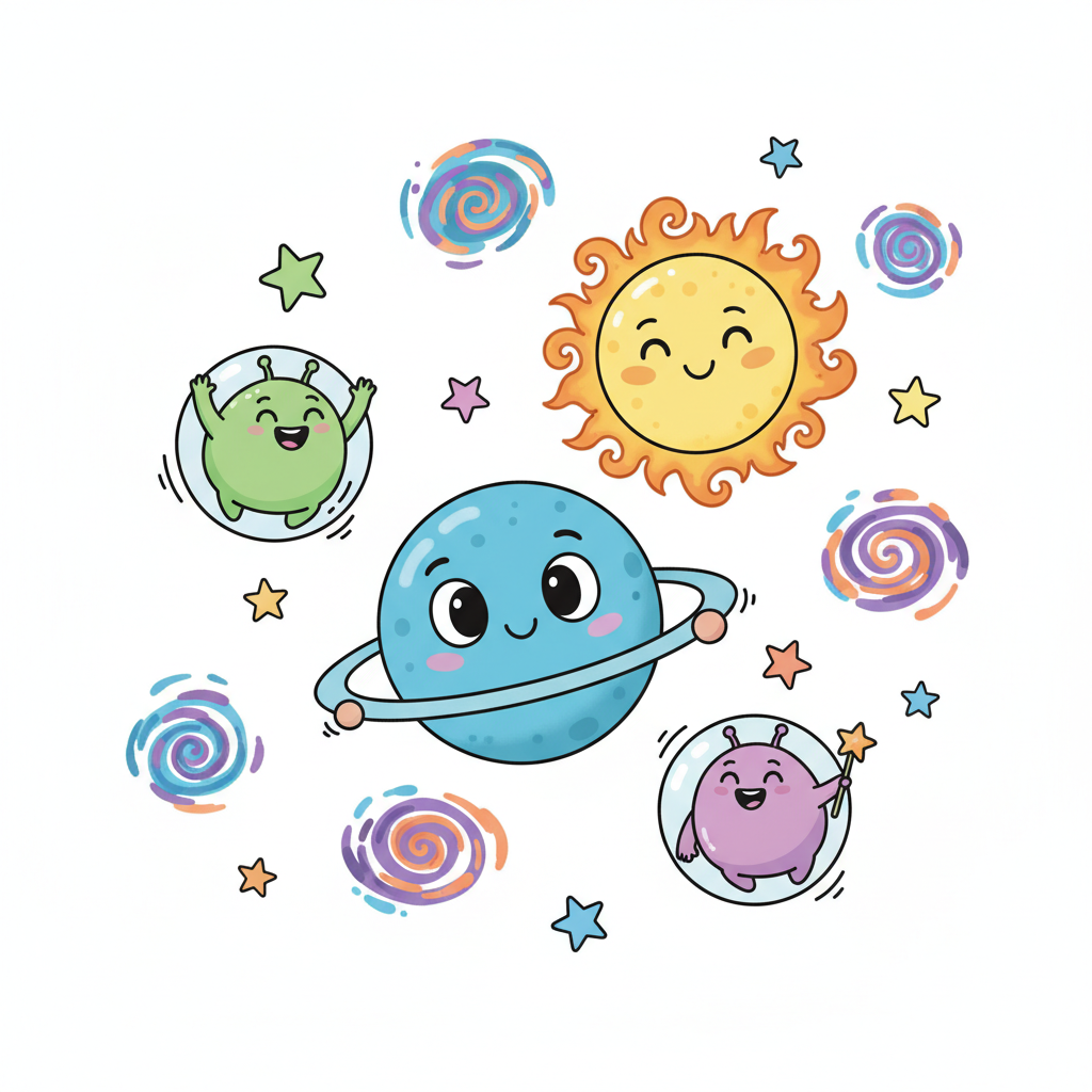 how to draw space. Activities for Kids.