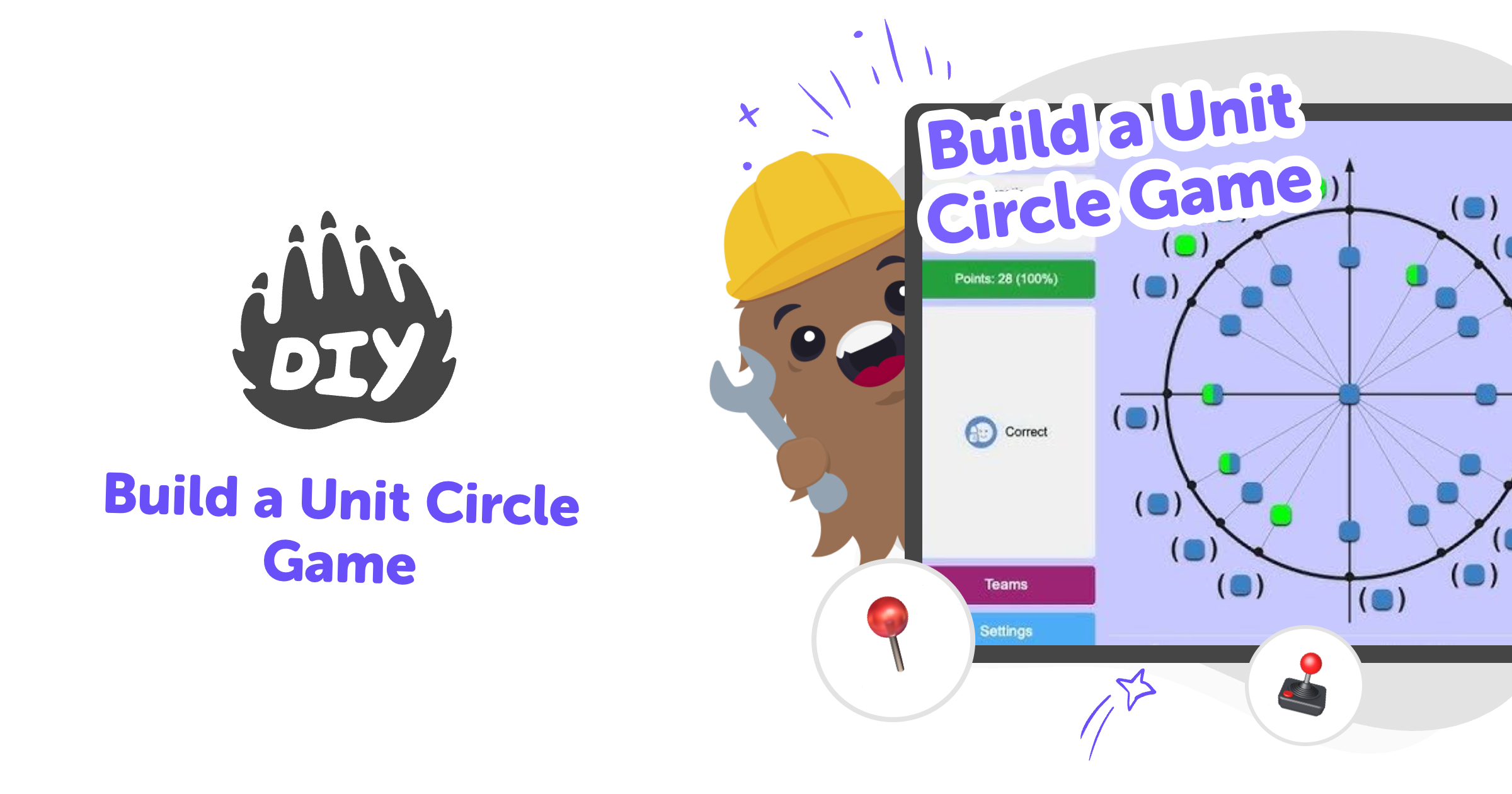 Build a unit circle game with guided creative coding