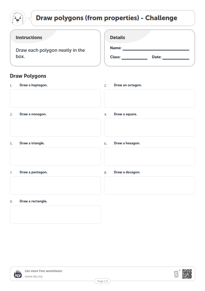 Free Draw polygons (from properties) Worksheets