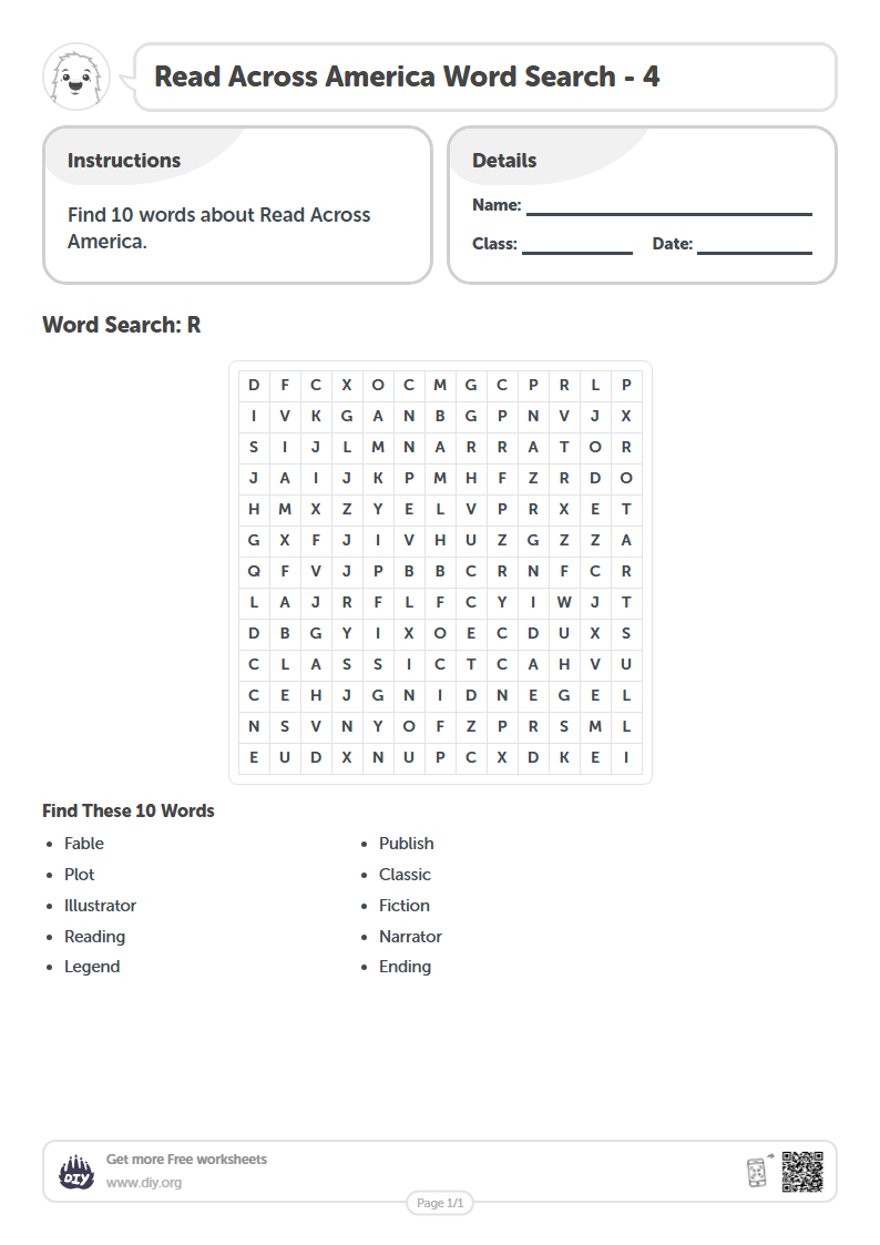 Free Read Across America Word Search Worksheets