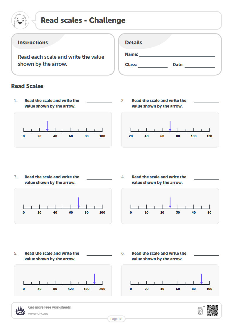Free Read scales Worksheets