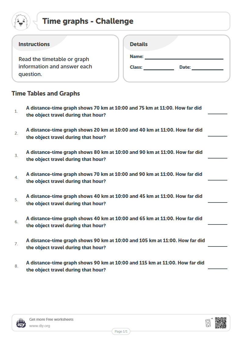 Free Time graphs Worksheets